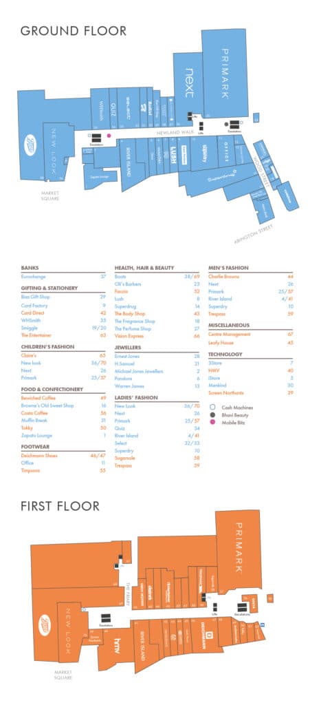 Store Map - Grosvenor Shopping Northampton